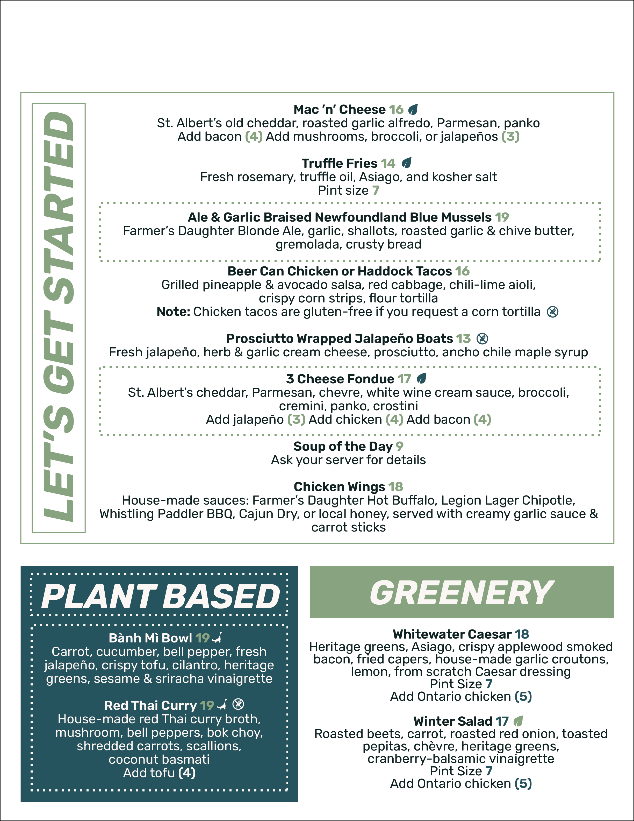 Lakeside Menu – Whitewater Shop