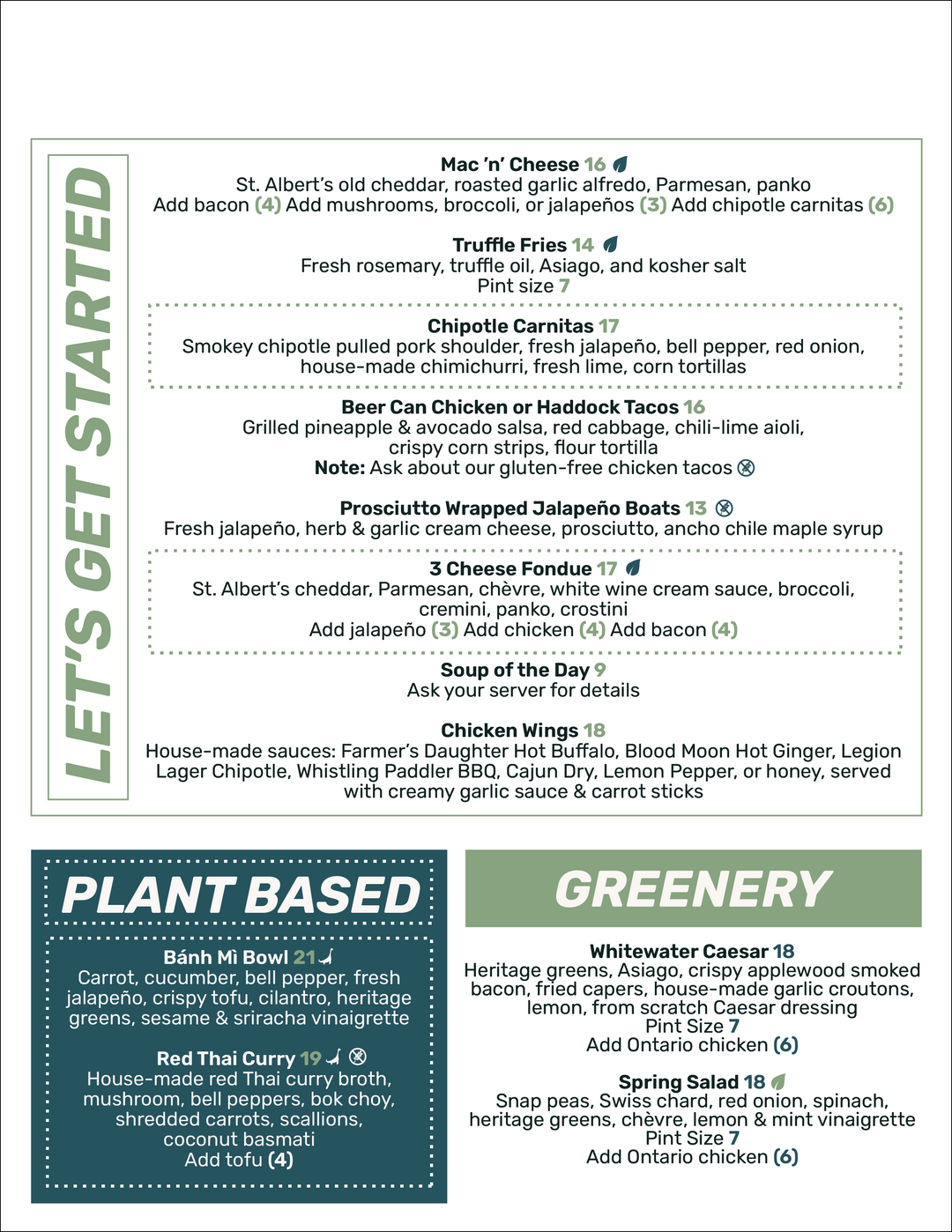 Lakeside Menu – Whitewater Shop